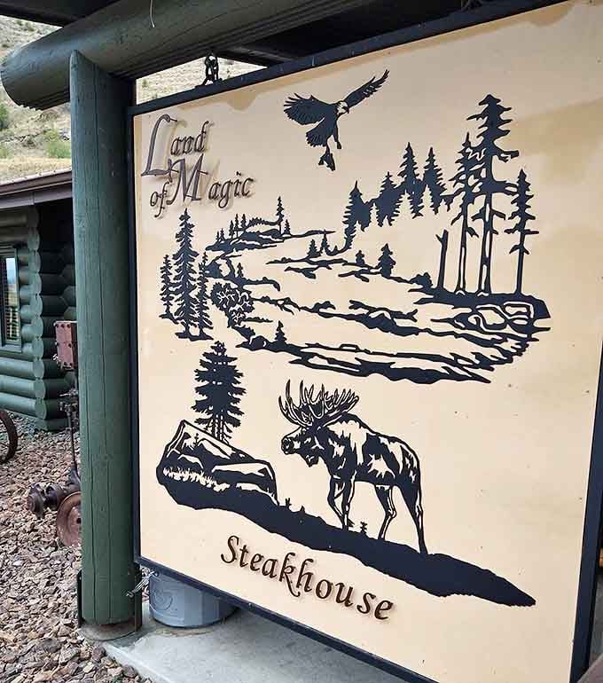 Not just a name, but a promise. This sign featuring Montana's iconic wildlife is basically saying, "City slickers welcome, but leave your food pretensions at the door."