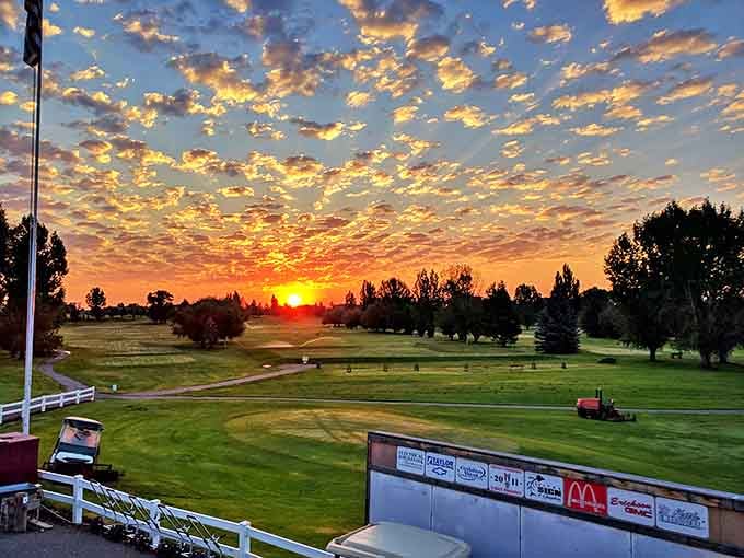 Golf course sunsets in Rexburg deliver the kind of spectacle that makes even non-golfers consider taking up the sport just for the views.