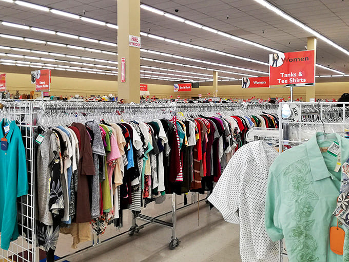 Fashion finds hang like colorful promises&mdash;aloha shirts and sundresses waiting for their second act in paradise's perfect climate.