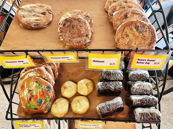 The dessert display offers the perfect sweet finale to your sandwich symphony. Because sometimes one indulgence deserves another.