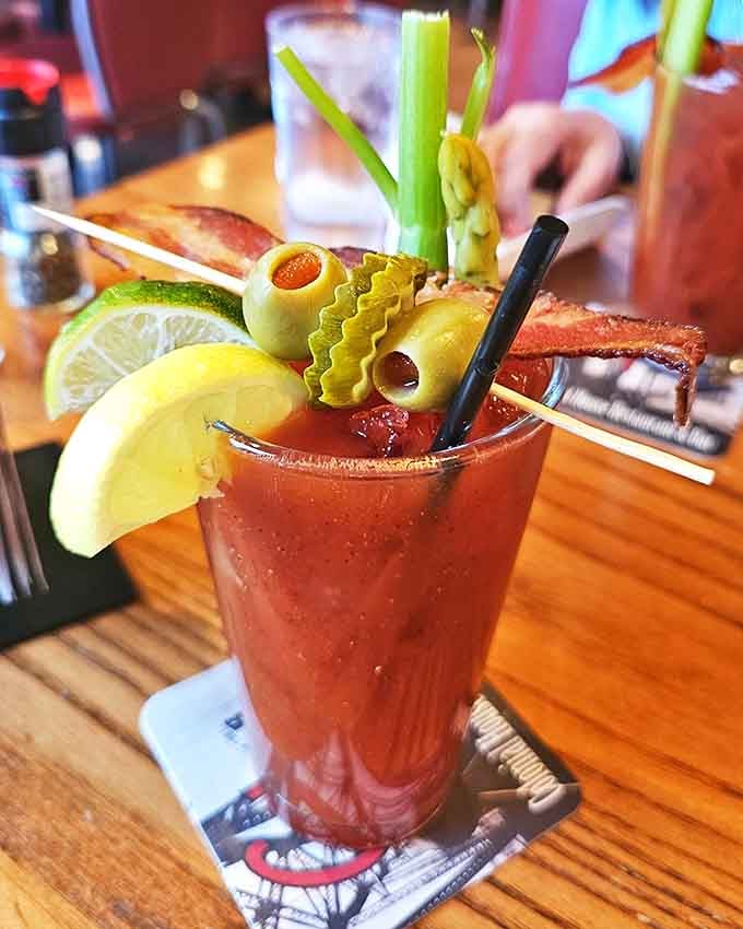 This Bloody Mary isn't just a drink&mdash;it's a garden party in a glass, where celery, olives, and bacon celebrate together in spicy tomato splendor.