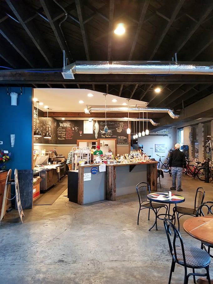 Inside the Dirtbean, industrial chic meets mountain casual, creating the perfect backdrop for that post-hike coffee that somehow tastes better than any city brew.