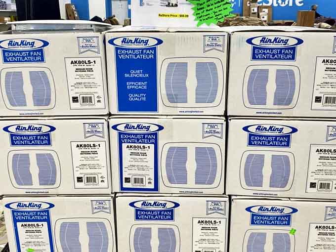 Brand new Air King exhaust fans still in boxes. Because proper ventilation is the unsung hero of home improvement&mdash;and your bathroom deserves it.