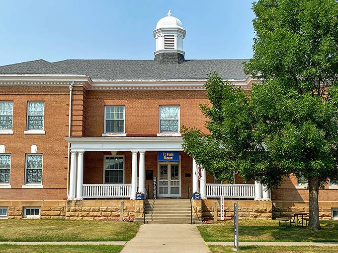 Fort Meade Museum stands with dignified brick and white columns—a historical anchor in a town that knows how to balance its wild side with reverence for the past.