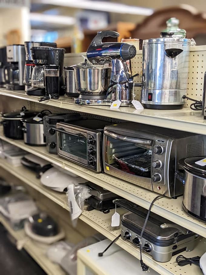 Small appliance heaven for kitchen enthusiasts. That stand mixer might have kneaded someone else's bread, but its motor still purrs with culinary possibility.