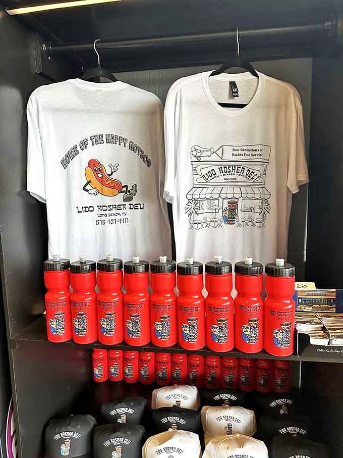 When a deli's merchandise wall features a dancing hot dog, you know you've found a place that takes its food seriously but itself less so.