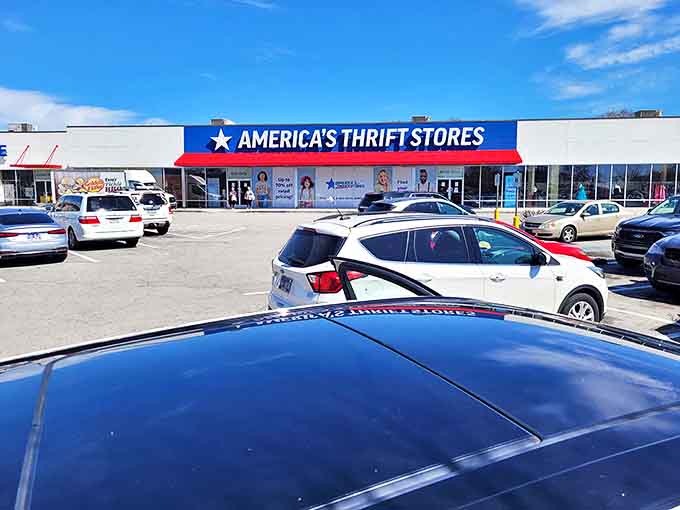 The parking lot view says it all&mdash;America's Thrift Stores isn't just a shop, it's a destination worth the drive.
