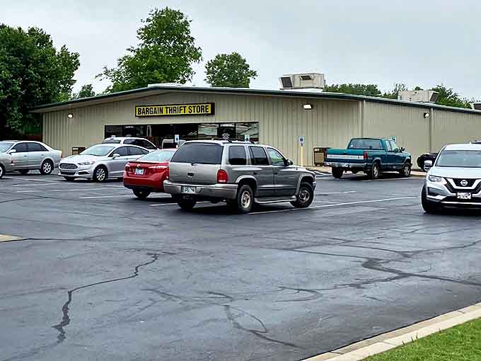 The parking lot of possibilities. Each vehicle represents someone inside currently experiencing the thrill of the hunt or the victory of the find.
