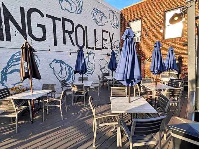 The outdoor patio&mdash;complete with oyster mural&mdash;offers al fresco dining that makes Delaware feel like a coastal paradise, even if just for lunch.