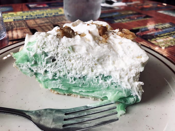 The pistachio cream pie doesn't just end a meal&mdash;it creates a memory, with clouds of whipped cream floating above a sea of mint-green bliss.