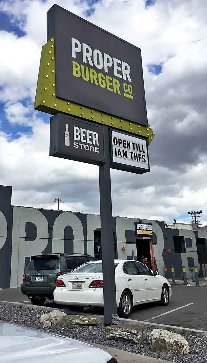 The beacon of burger brilliance that guides hungry souls home. That sign doesn't just advertise&mdash;it promises satisfaction until 1 AM.