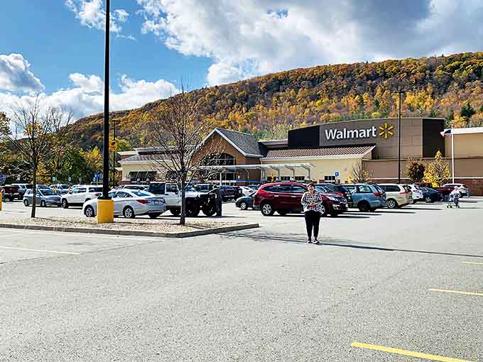 Even Walmart gets a scenic backdrop in North Adams &ndash; fall foliage painting the mountains while shoppers hunt for everyday bargains.