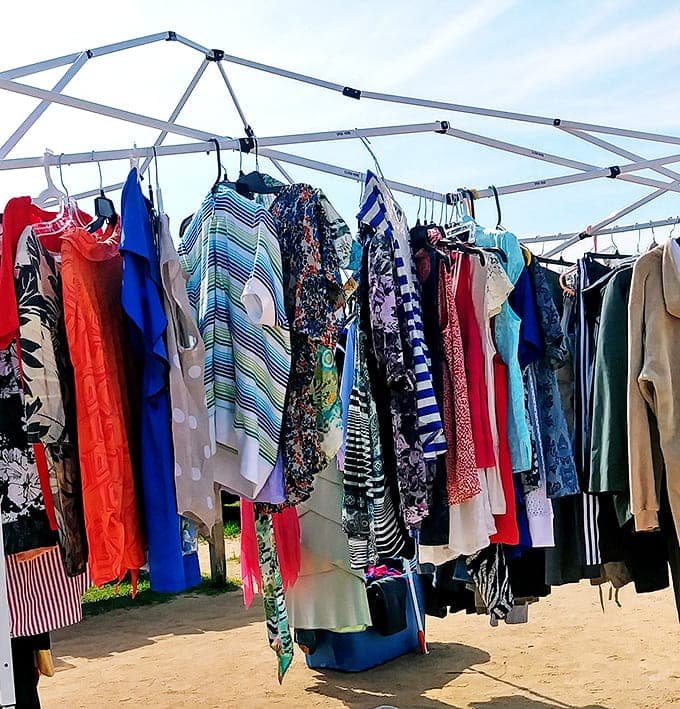 The clothing rainbow where fashion meets function. This technicolor display of garments proves style doesn't need designer labels&mdash;just the confidence to rock it.