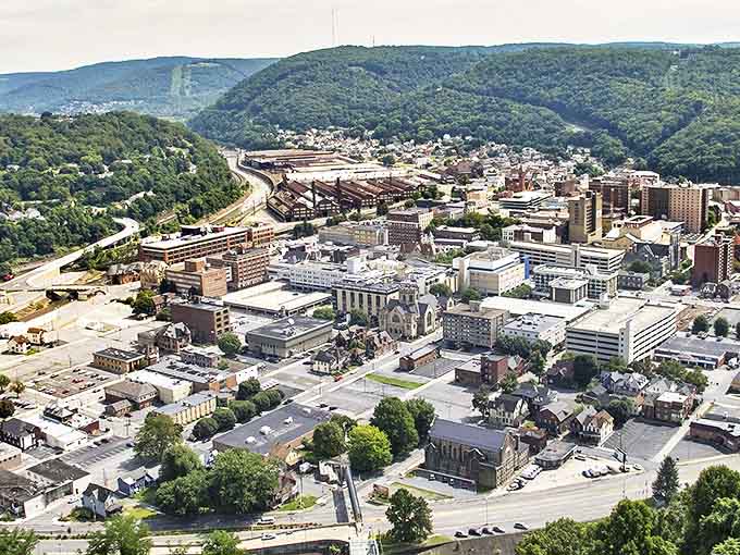 From above, Johnstown reveals its perfect nestling among Pennsylvania's rolling hills&mdash;a testament to how humans and geography can write a beautiful story together.