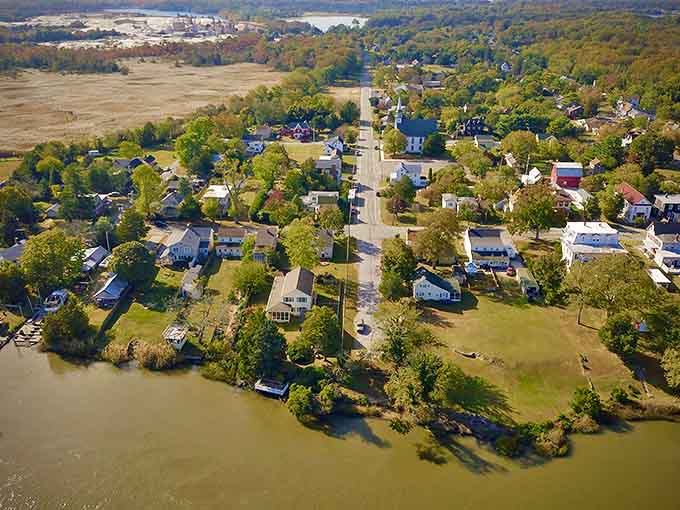Bird's eye view of Port Norris &ndash; where land meets water and affordable homes nestle between. This isn't just real estate; it's a lifestyle choice.