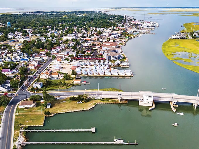 From above, Chincoteague reveals its perfect balance of land and water. This aerial view shows why islanders feel they've got the best of both worlds.