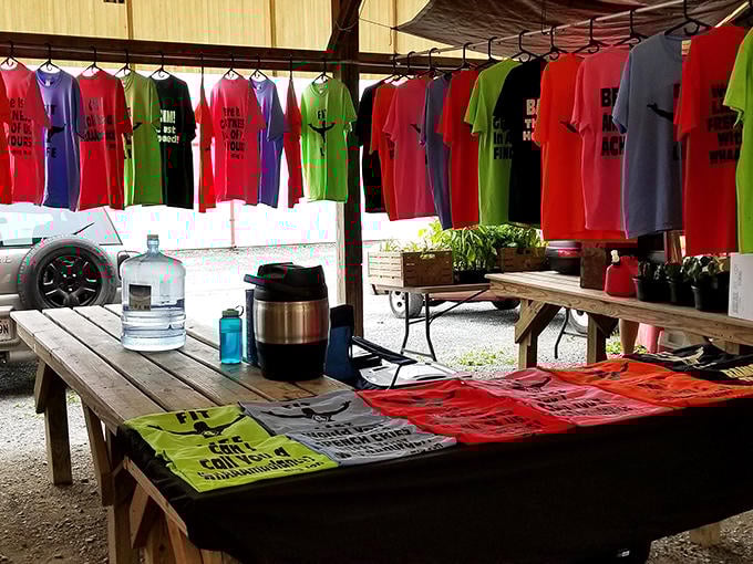 T-shirt philosophy in every color of the rainbow&mdash;because nothing says "I've been somewhere" like wearable evidence of your travels.