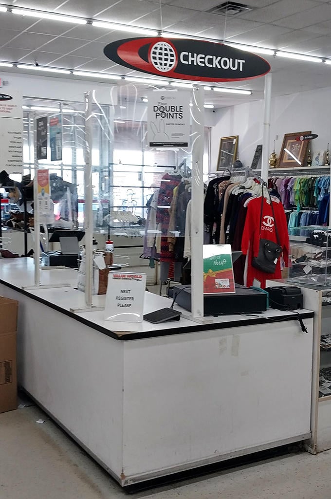 The final frontier: checkout. Where you'll proudly display your treasures to fellow hunters while mentally calculating your incredible savings.