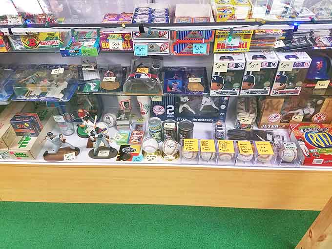 Sports memorabilia that transforms grown men into wide-eyed kids again &ndash; baseball cards and collectibles that are both investments and time machines.