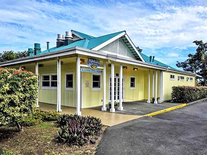 The cheerful yellow building with its green roof stands like a tropical postcard come to life&mdash;the kind of place you tell friends about for years.
