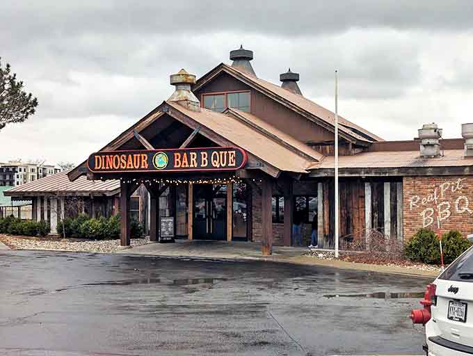 Even on a cloudy day, Dinosaur Bar-B-Que stands ready to brighten your outlook with smoke signals that whisper, "Get in here, you're hungry."