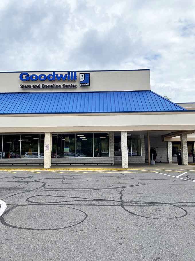The distinctive blue roof signals you've arrived at bargain paradise. This unassuming building houses more potential than most high-end department stores&mdash;and at a fraction of the price.
