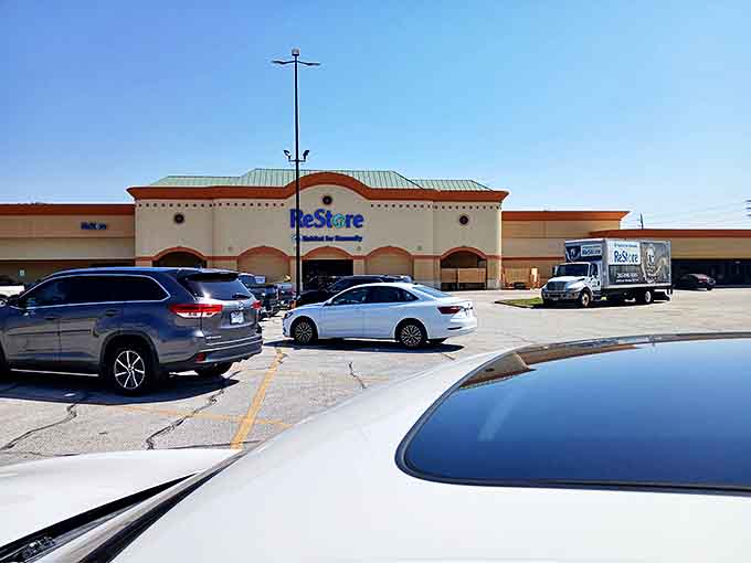 ReStore's welcoming exterior promises a shopping adventure where your dollar stretches further than you thought possible and every purchase helps build community homes.