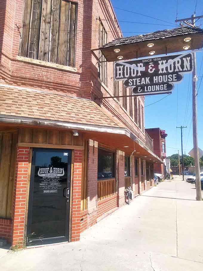 The iconic Hoof & Horn sign has been guiding hungry travelers to this brick corner of steak paradise since 1946, a beacon of beef in St. Joseph.