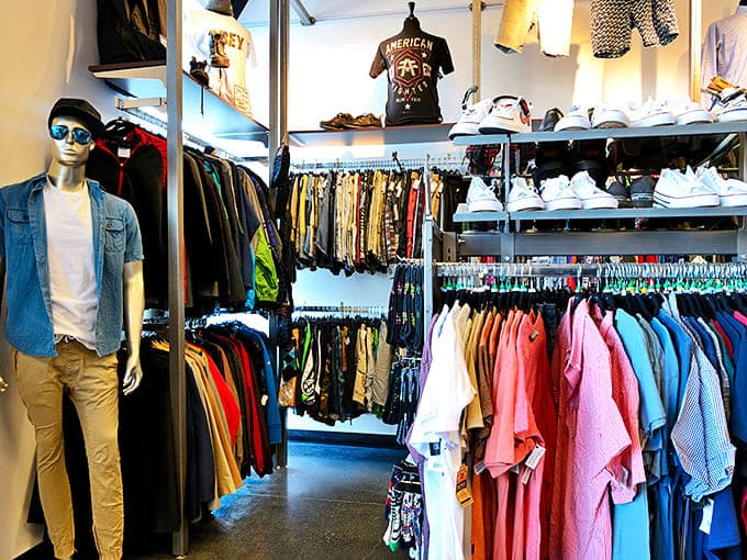 The men's department: Where style meets savings in a beautiful dance of brand names without the brand-name prices.