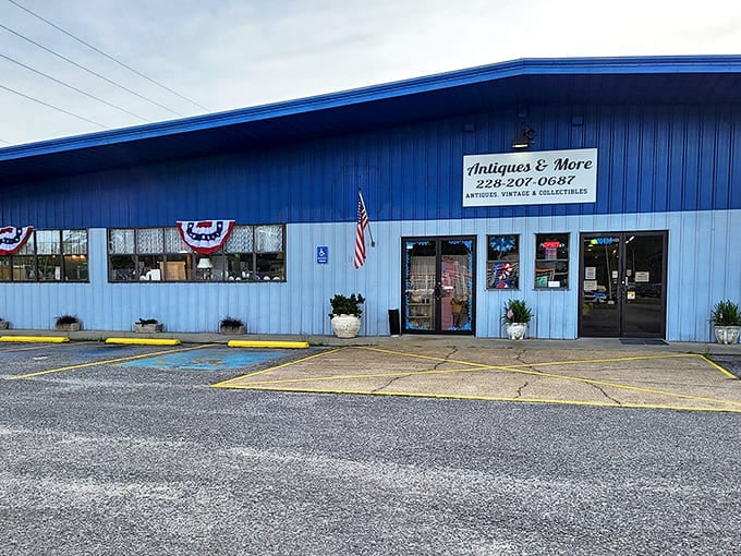 The bright blue building stands like a beacon for treasure hunters. Its modest exterior belies the wonderland of history inside.