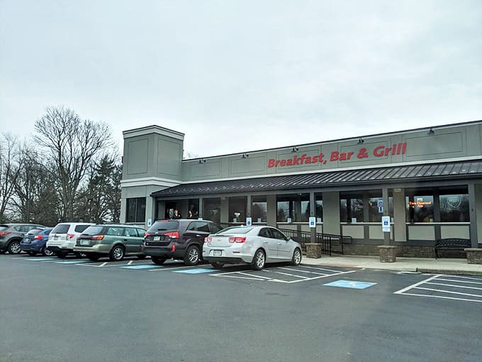 A full parking lot on a gray day&mdash;concrete evidence that what awaits inside is worth braving whatever weather Pennsylvania throws your way.