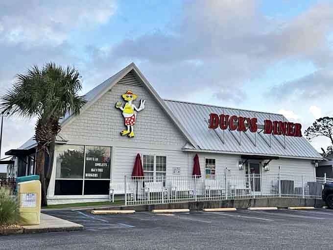 Even from the parking lot, Duck's Diner promises good things ahead&mdash;that cartoon duck isn't wearing sunglasses for nothing.