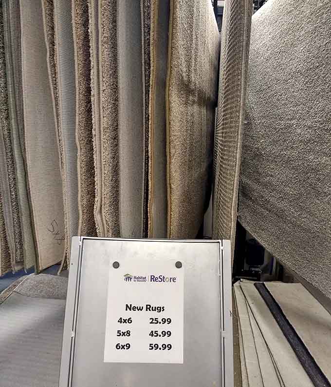 New rugs at used prices! These carpet remnants and area rugs offer instant room transformation starting at just $25.99&mdash;interior designers would be jealous.