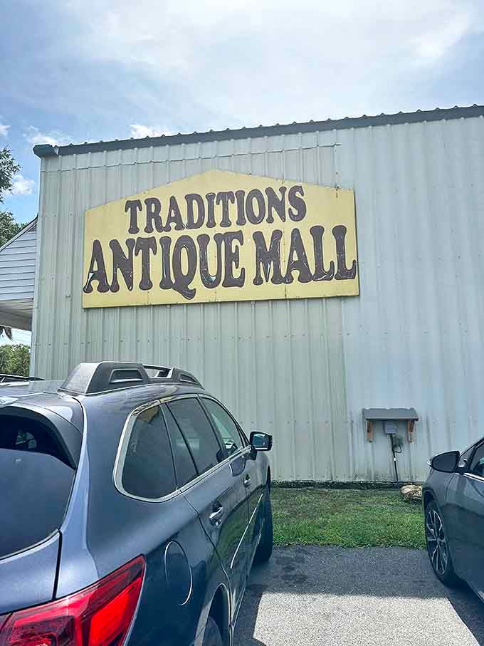 The sign that promises adventure to those in the know. Like a secret handshake for collectors, "Traditions" signals you've arrived at the motherlode of memories.