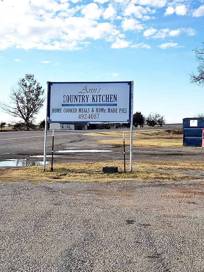 The sign says it all: "Home Cooked Meals & Home Made Pies." Sometimes the simplest promises are the most beautiful.