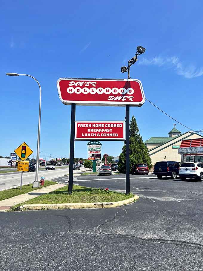 The roadside beacon that's guided hungry travelers for decades—promising "Fresh Home Cooked" meals that actually deliver on that promise.