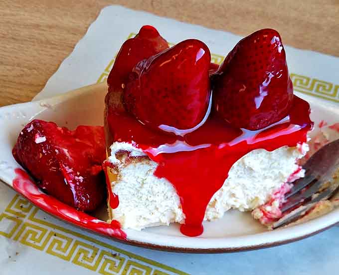 Strawberry cheesecake that reminds you desserts aren't meant for dramatic social media reveals&mdash;they're designed to make you close your eyes after the first bite.