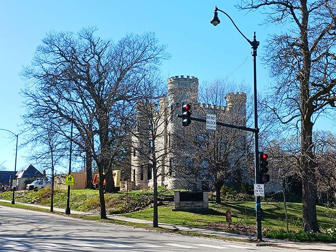 From street level, the castle appears like an architectural mirage&mdash;making rush hour commuters do double-takes since 1886.