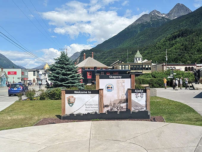 The welcome sign says Skagway, but it might as well read "Gateway to Adventure" &ndash; your first hint that ordinary experiences don't happen in this extraordinary place.