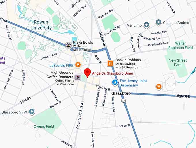 angelo's glassboro diner map