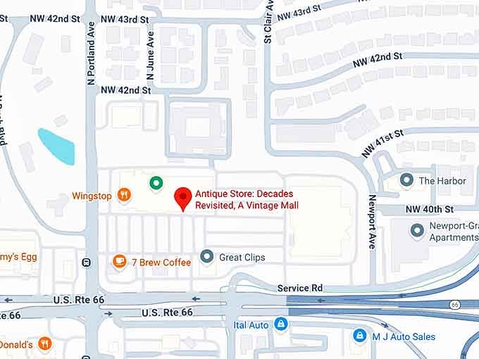 16. antique store decades revisited, a vintage mall map