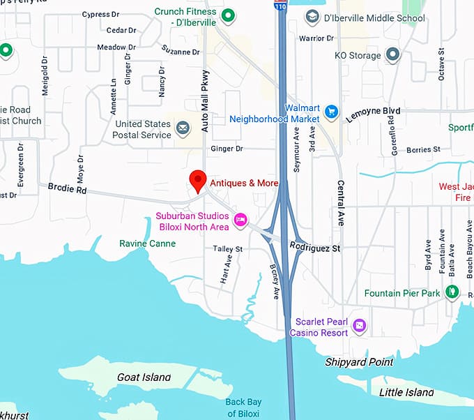 16. antiques & more map