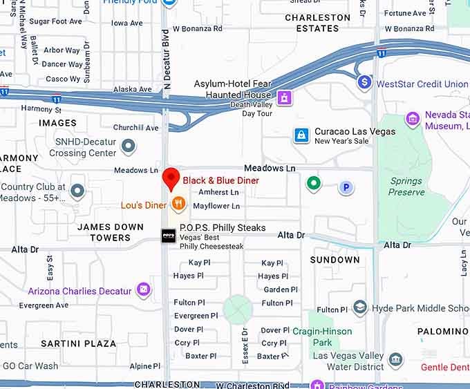 16. black & blue diner map