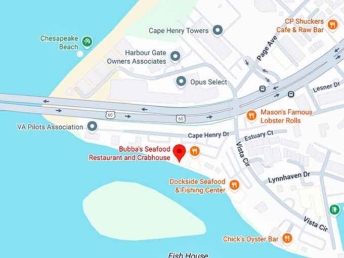 16. bubba's seafood restaurant and crabhouse map
