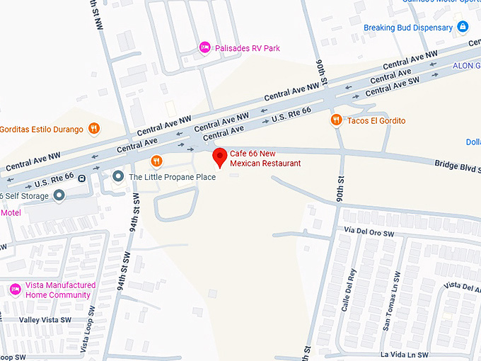 cafe 66 new mexican restaurant map