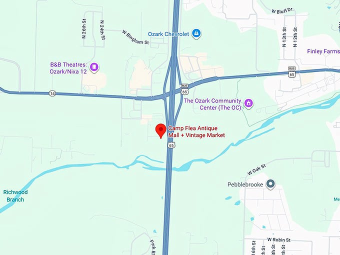 16. camp flea antique mall + vintage market map