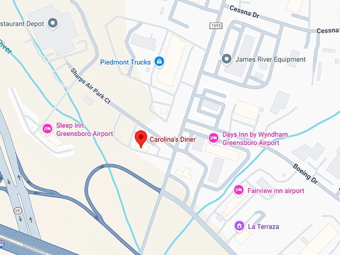 16. carolina&rsquo;s diner (520 s regional rd) map