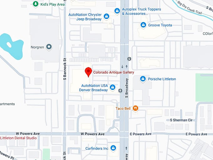 colorado antique gallery map