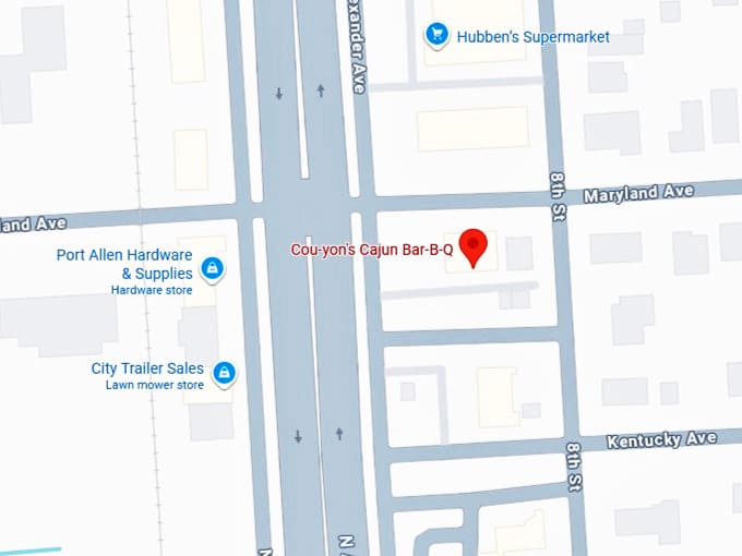 16. cou yon's cajun bar b q map