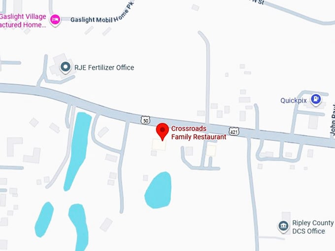 16. crossroads family restaurant map